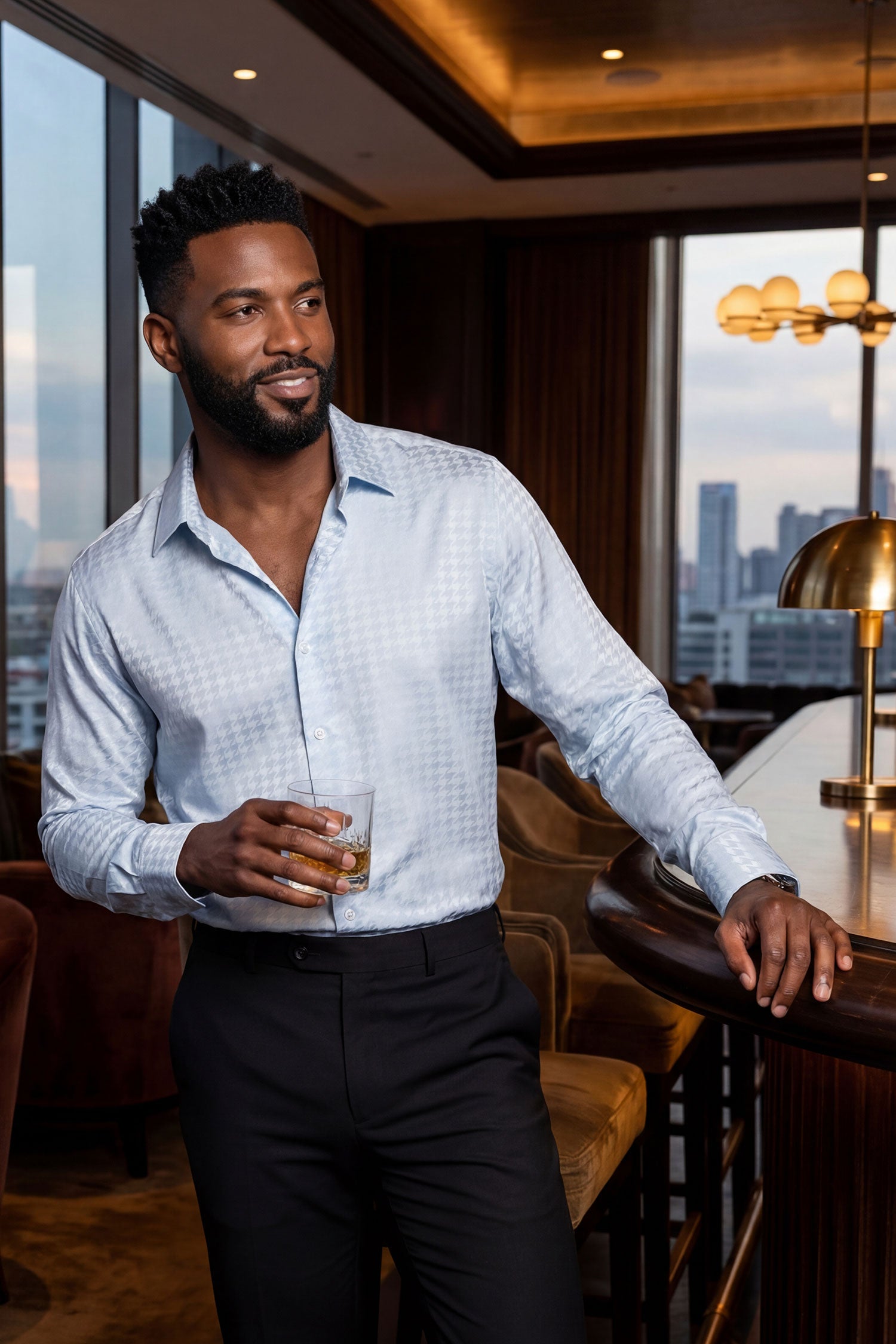 BARABAS Men's Wood Art Long Sleeve Button Down Shirt 2B321