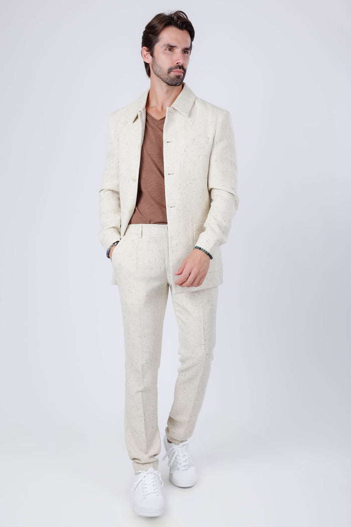 Barabas Men's Wool Texture Stretch Waist Dress Pants 4CP33