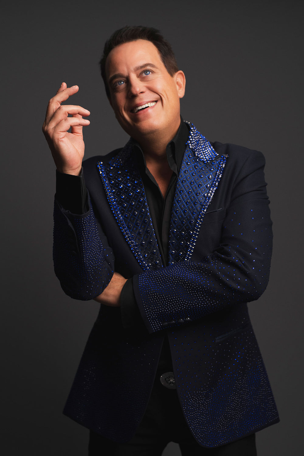 Barabas Men's Rhinestone Peak Lapel Luxury Blazer 2EBL3