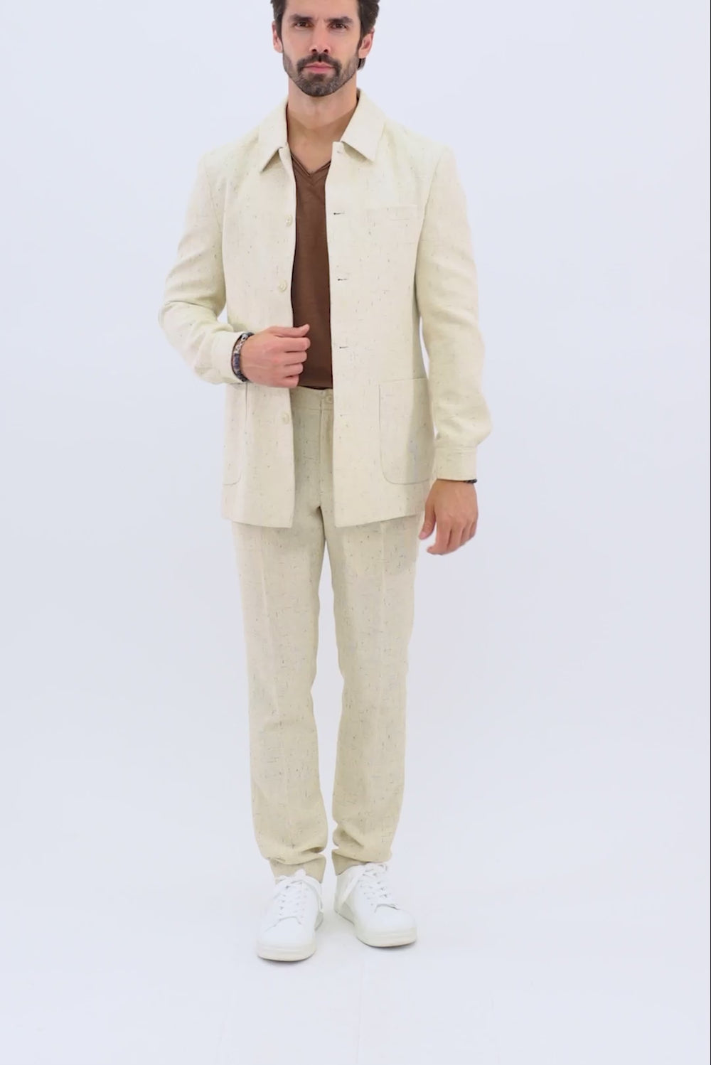 Barabas Men's Wool Texture Stretch Waist Dress Pants 4CP33